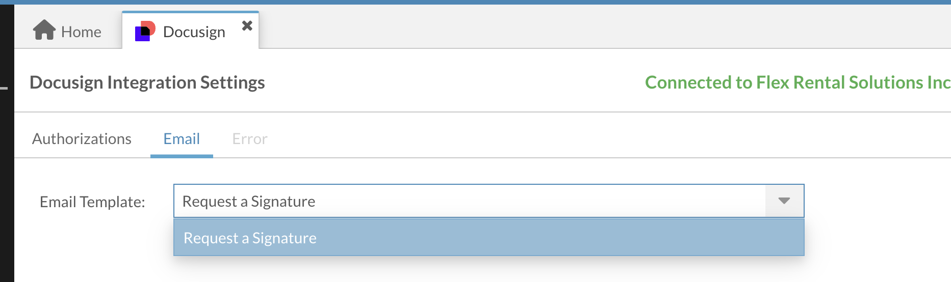 Adjusting Settings for Docusign – Flex Rental Solutions