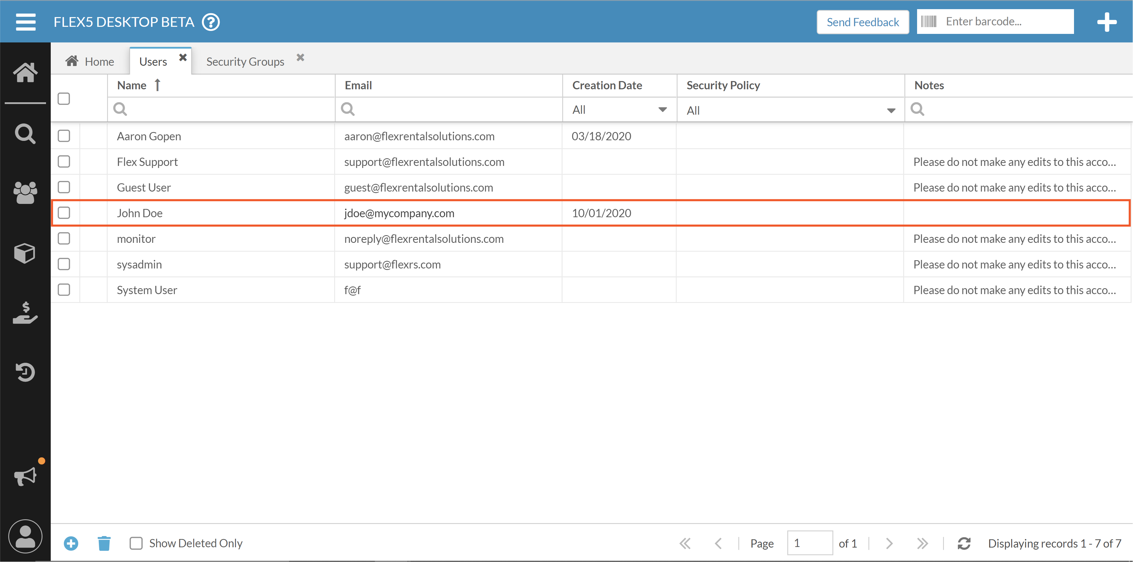 Users – Flex Rental Solutions