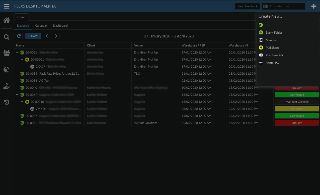 Flex 5 "new interface new icons" – Flex Rental Solutions
